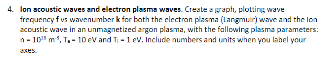 Solved Ion acoustic waves and electron plasma waves. Create | Chegg.com