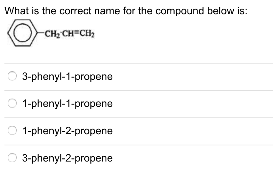Solved What is the correct name for the compound below is: | Chegg.com