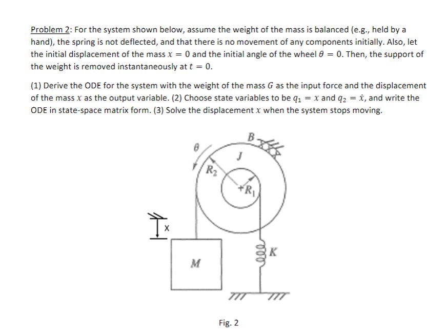 Solved Problem 2: For the system shown below, assume the | Chegg.com