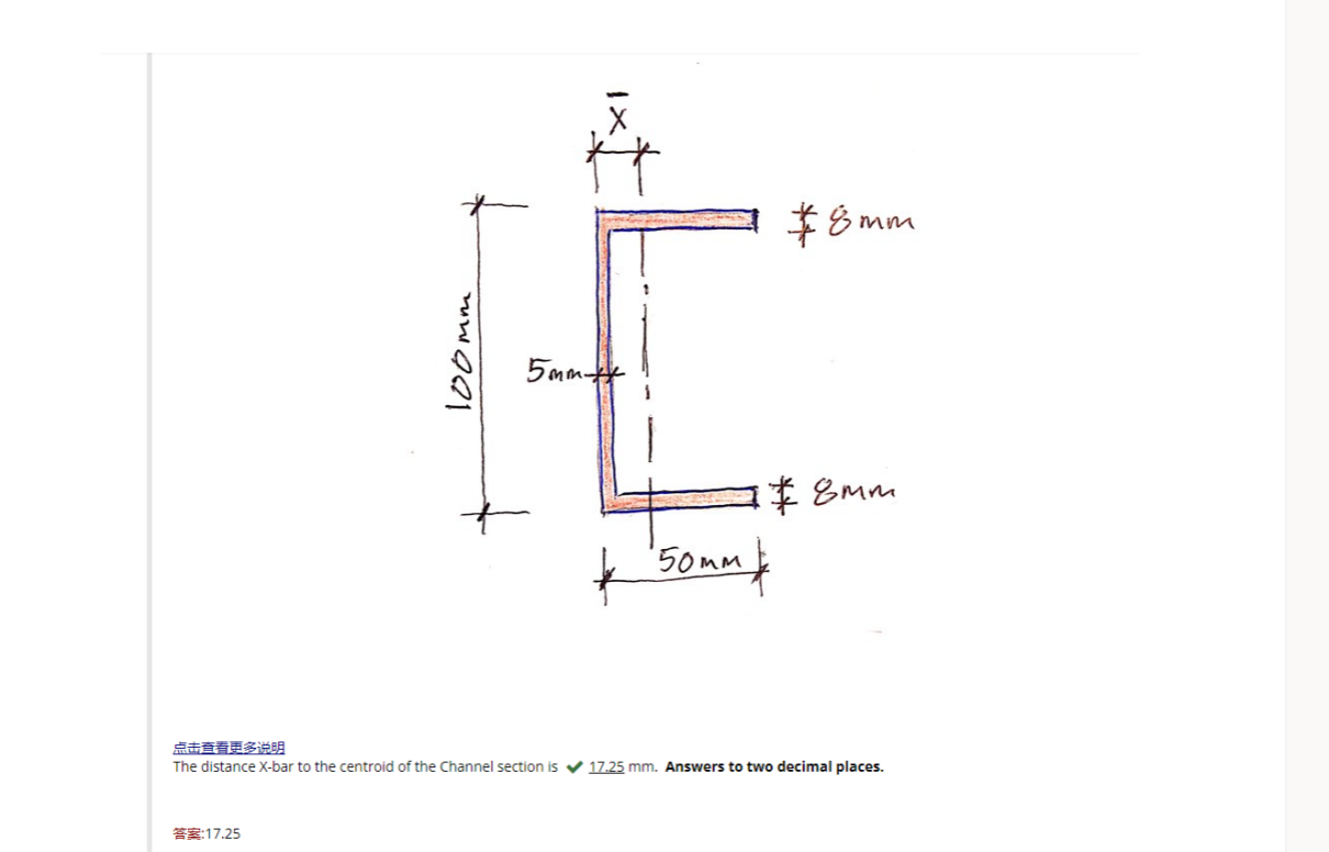 Solved The distance X-bar to the centroid of the Channel | Chegg.com
