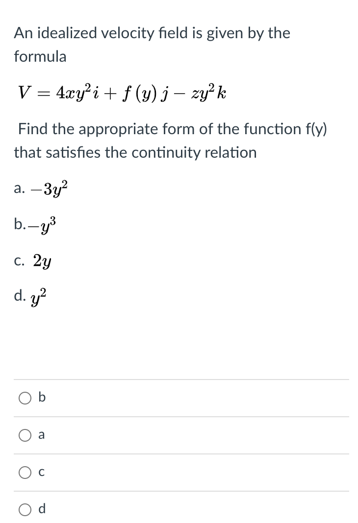 Solved An idealized velocity field is given by the formula V | Chegg.com