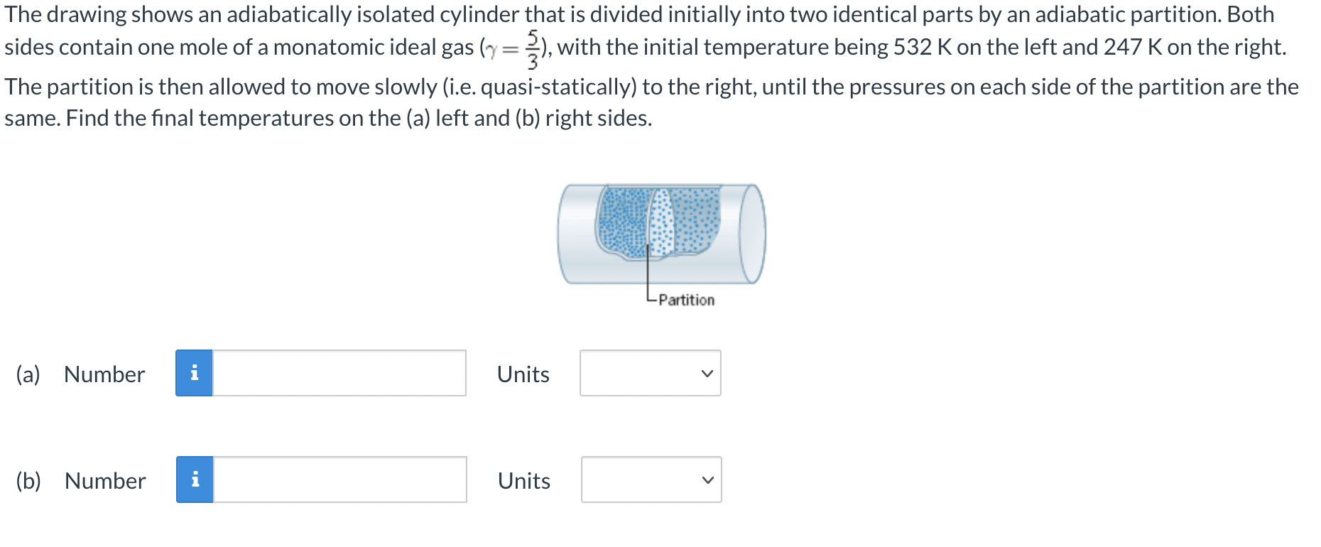 Solved The drawing shows an adiabatically isolated cylinder | Chegg.com