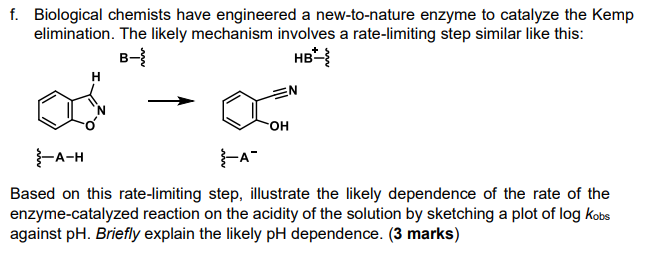 Solved f. Biological chemists have engineered a | Chegg.com