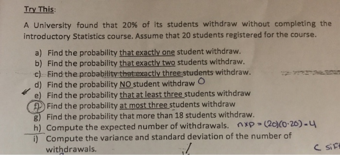 Solved Try This: A University found that 20% of its students | Chegg.com