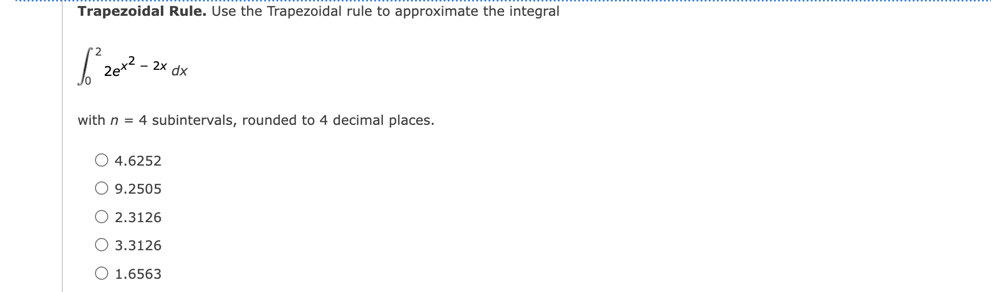 Solved Trapezoidal Rule. Use the Trapezoidal rule to | Chegg.com