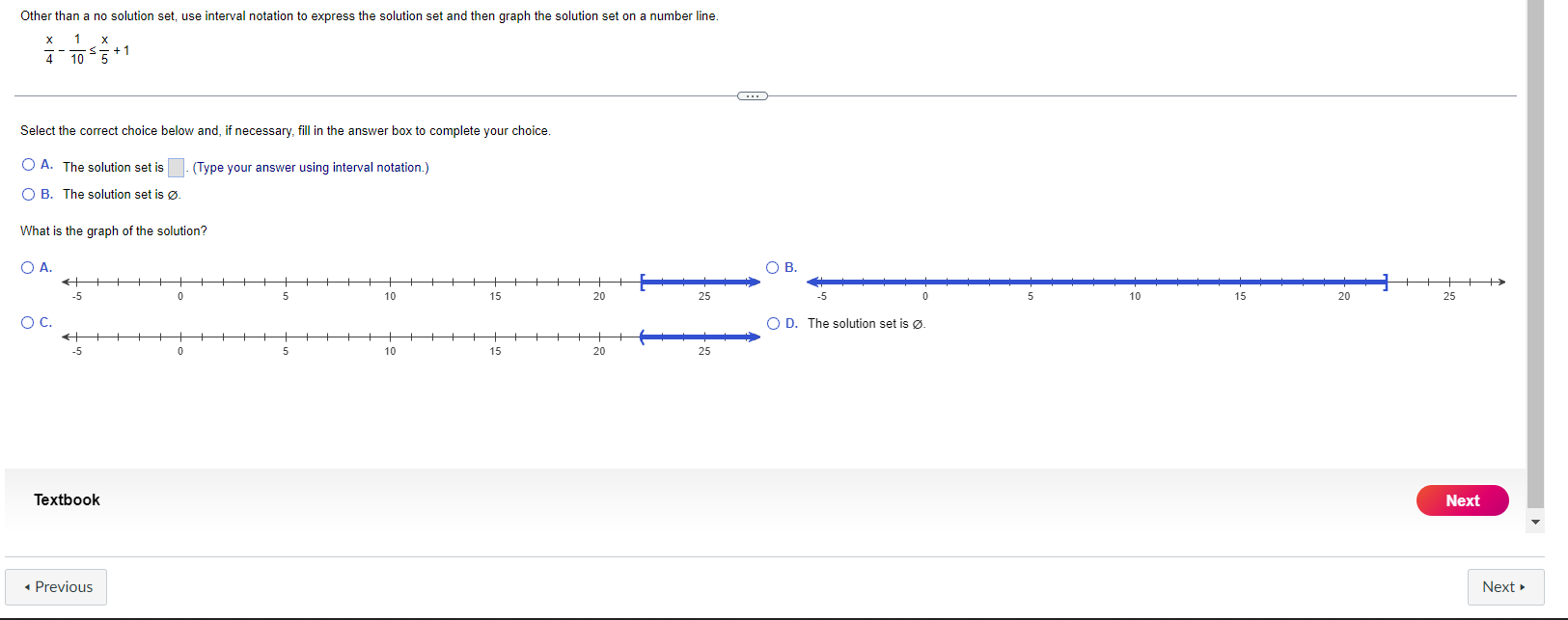 Solved Other than a no solution set, use interval notation | Chegg.com