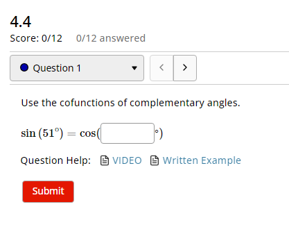 Solved Use the cofunctions of complementary angles. | Chegg.com