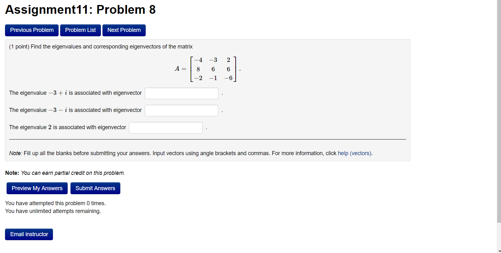 Solved Assignment11: Problem 8 Previous Problem Problem List | Chegg.com