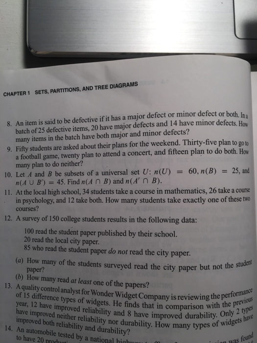 Solved SETS, PARTITIONS, AND TREE DIAGRAMS CHAPTER 1 8. An | Chegg.com