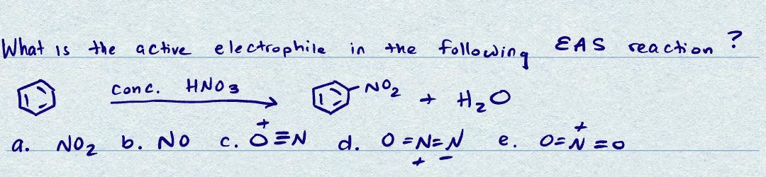 Solved What is the active electrophile in the following EAS | Chegg.com