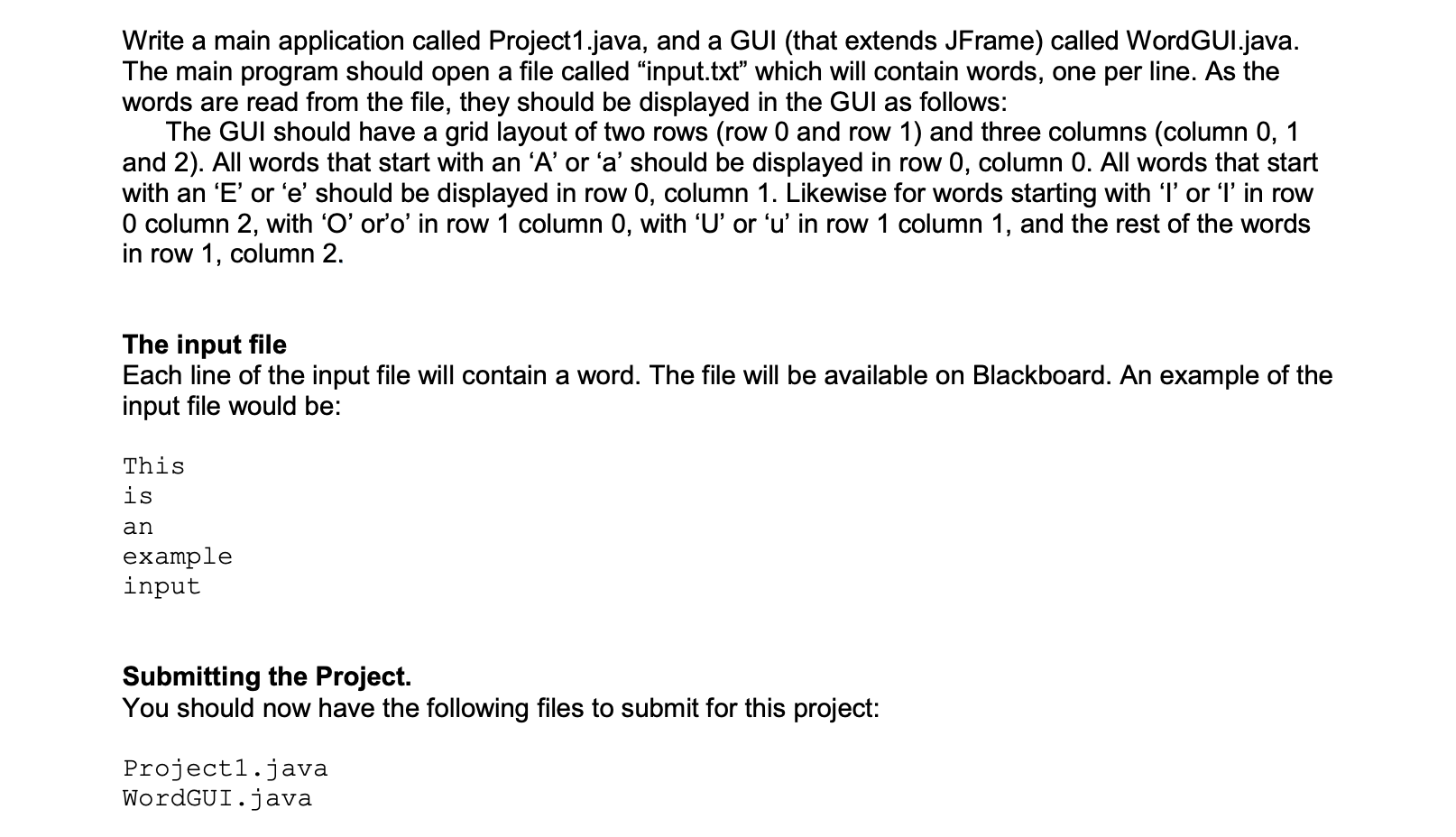 Solved Write a main application called Project1.java, and a | Chegg.com