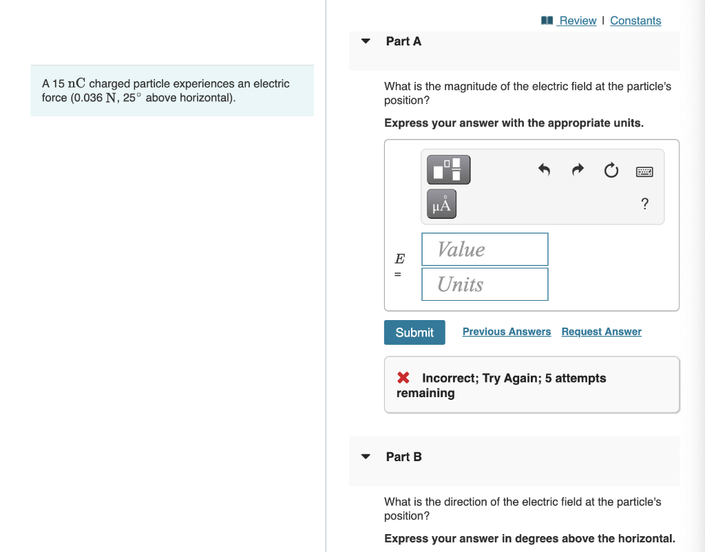 Solved Review | Constants Part A A 15 nC charged particle | Chegg.com