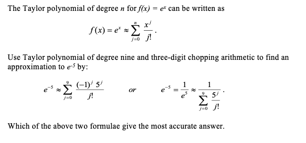 Solved The Taylor polynomial of degree n for f(x) = ex can | Chegg.com