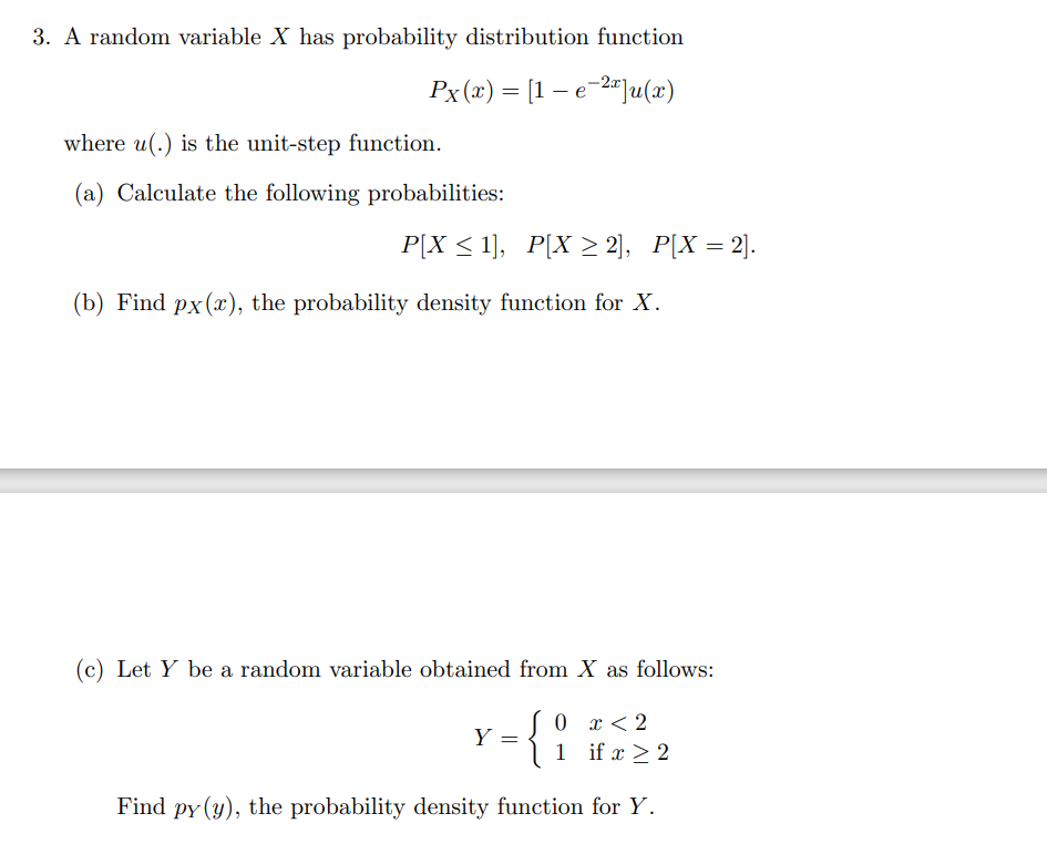 Solved 3. A random variable X has probability distribution | Chegg.com