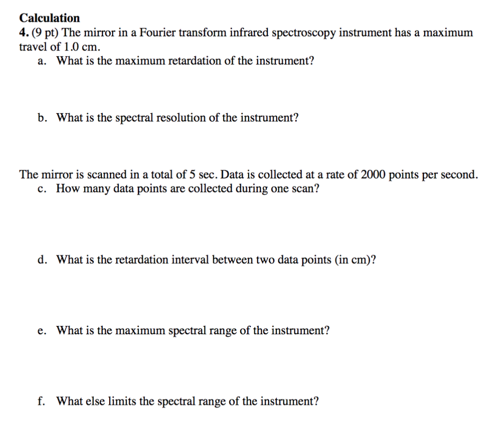 Solved Calculation 4. (9 pt) The mirror in a Fourier | Chegg.com