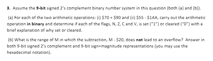 Solved 3. Assume the 9-bit signed 2's complement binary | Chegg.com