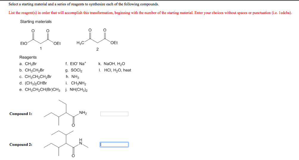Solved Select a staring material and a series of reagents to | Chegg.com