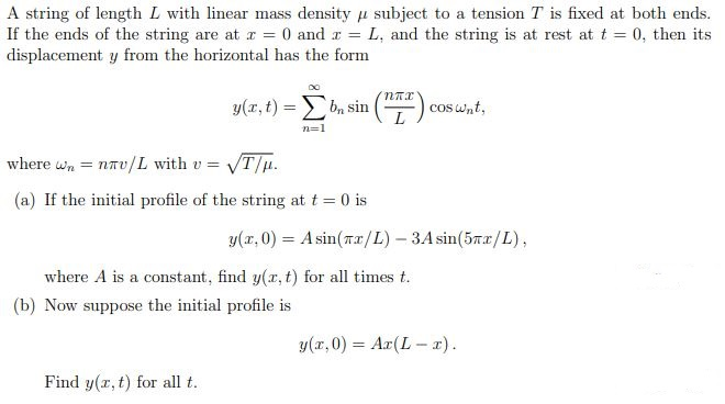 Solved A string of length L with linear mass density y | Chegg.com