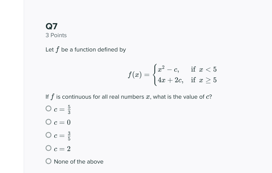 Solved Q7 3 Points Let f be a function defined by if x Solved Q7 3 Points Let f be a function defined by if x