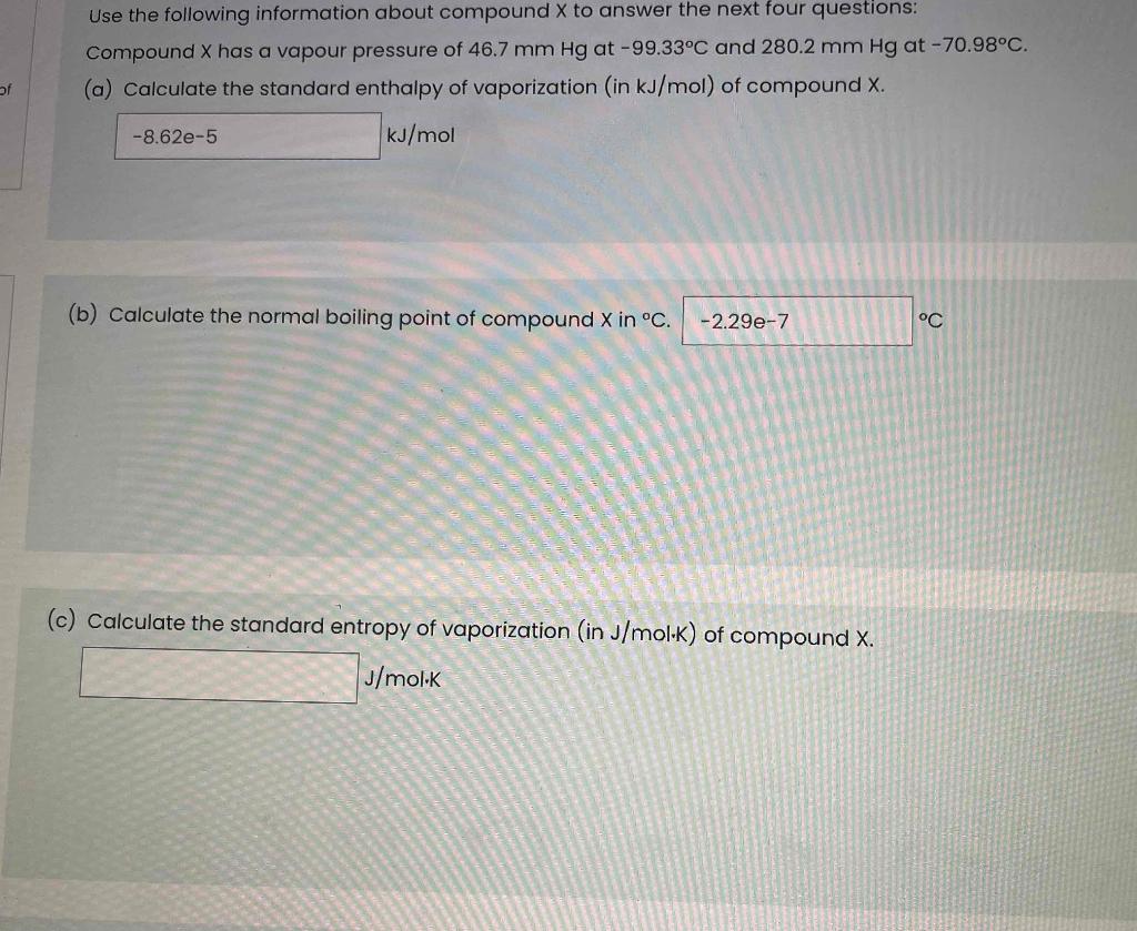 Solved Use the following information about compound X to | Chegg.com