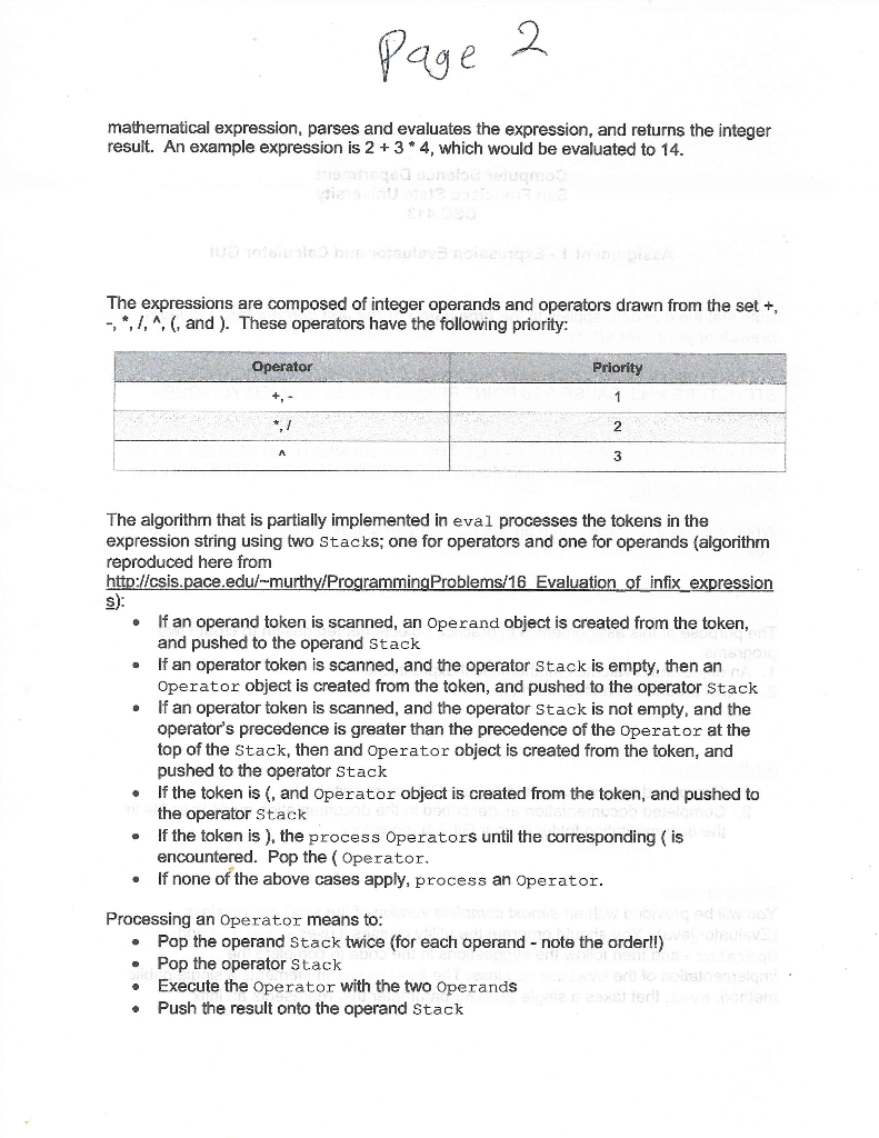 Solved Expression Evaluator and Calculator GUI package | Chegg.com