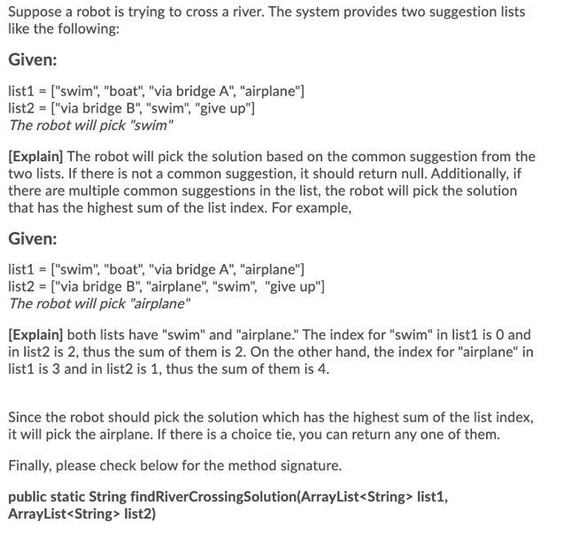 Solved Suppose a robot is trying to cross a river. The | Chegg.com
