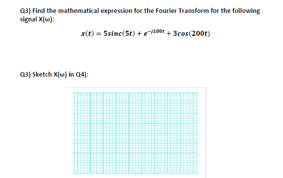 Solved Q3) Find the mathematical expression for the Fourier | Chegg.com