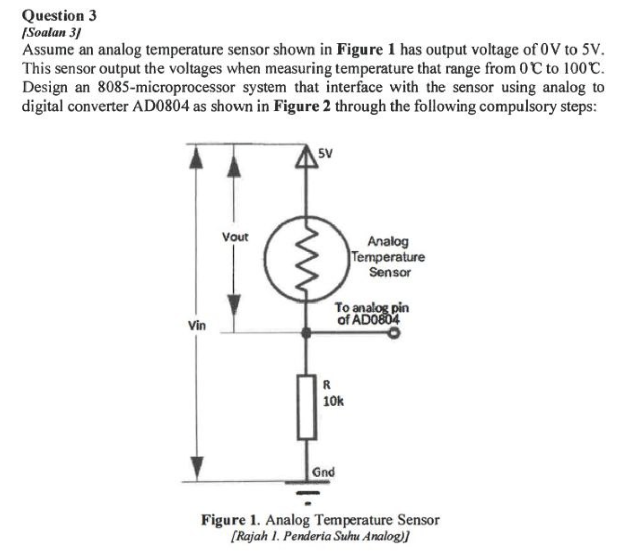Solved Question 3 [Soalan 3] Assume an analog temperature | Chegg.com
