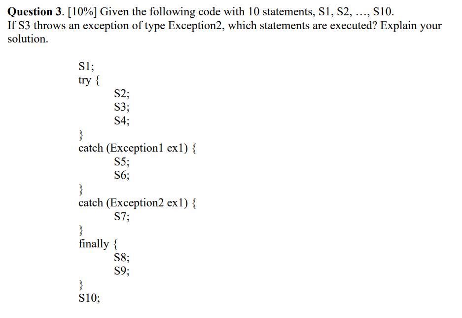 Solved Question 3. [10%] Given the following code with 10 | Chegg.com