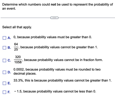 Solved Determine which numbers could not be used to | Chegg.com