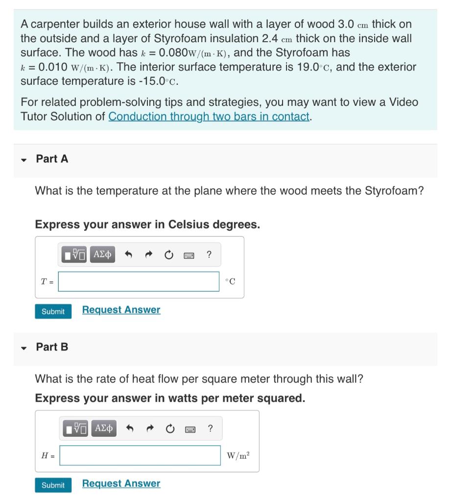 Solved A carpenter builds an exterior house wall with a | Chegg.com