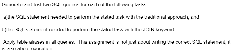 Solved Generate and test two SQL queries for each of the | Chegg.com