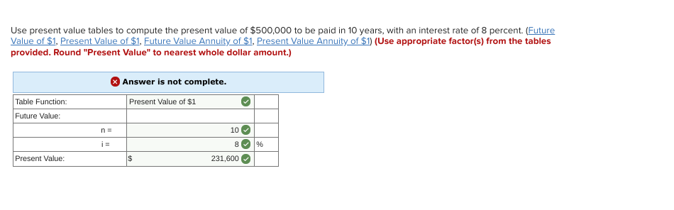 Solved Use present value tables to compute the present value | Chegg.com