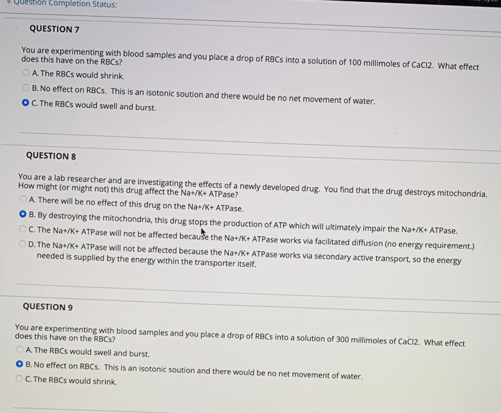 Solved Question Completion Status: QUESTION 7 You are | Chegg.com