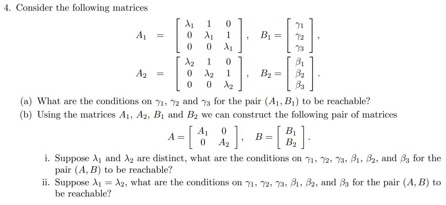 4. Consider the following matrices | Chegg.com