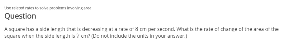 Solved Use related rates to solve problems involving area | Chegg.com