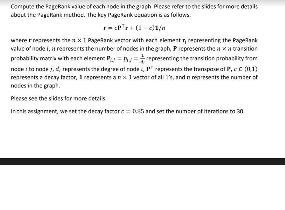1. (100 points) Implementing PageRank algorithm. | Chegg.com