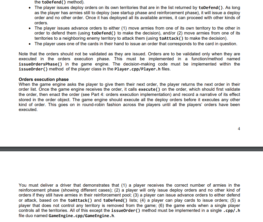 Solved Part 3: Game play: main game loop Provide a group of | Chegg.com