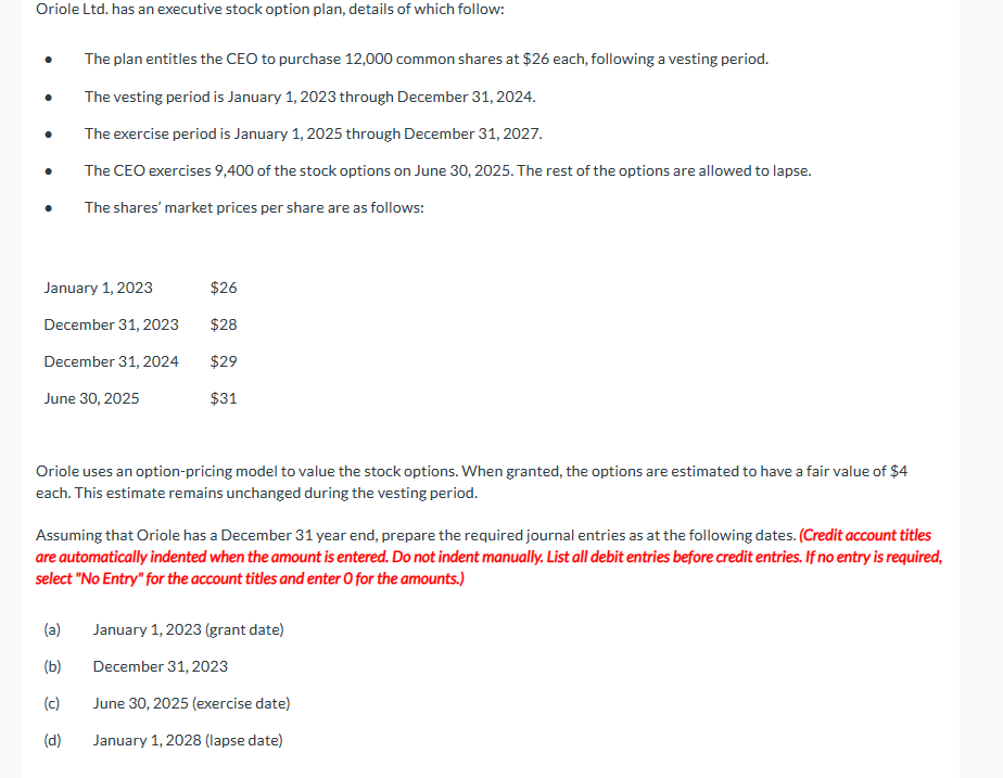 Solved Prepare the journal entries | Chegg.com