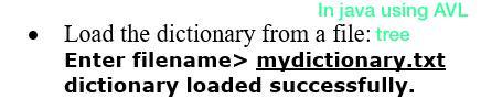 Solved Load the dictionary from a file: tree Enter filename | Chegg.com