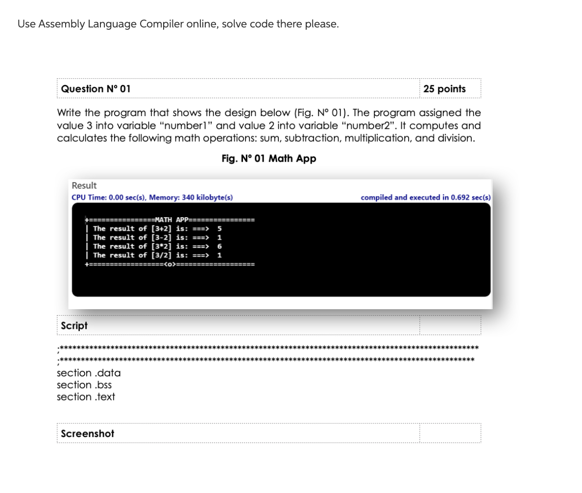 Solved Answer using an online Assembly Language compiler. | Chegg.com