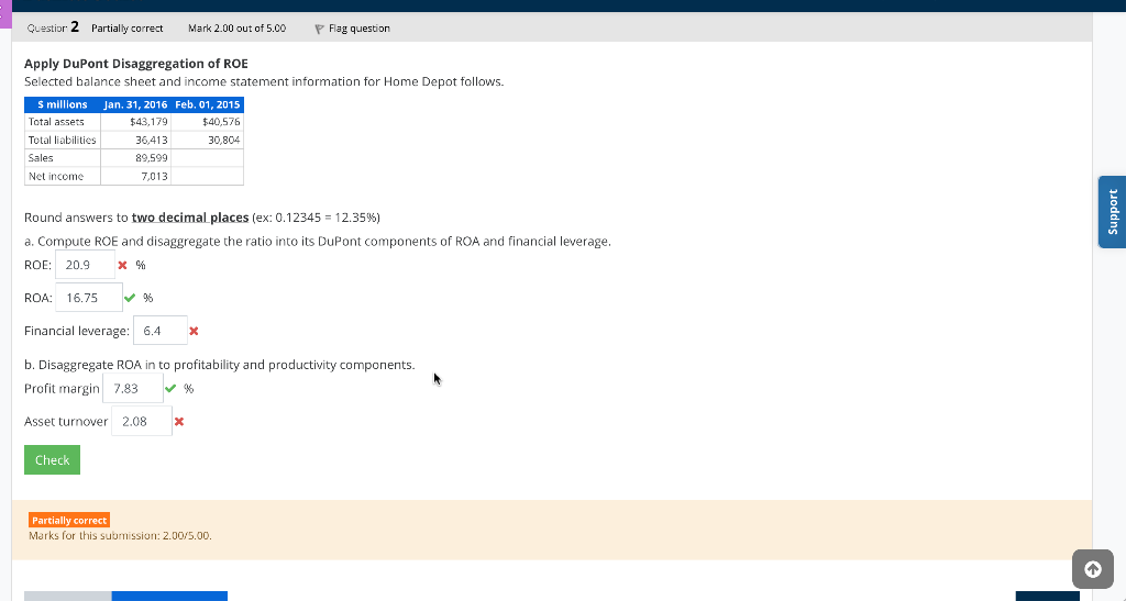 Solved Apply DuPont Disaggregation of ROE Selected balance | Chegg.com