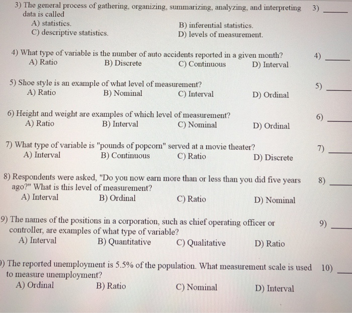 Solved 3) The general process of gathering, organizing, | Chegg.com