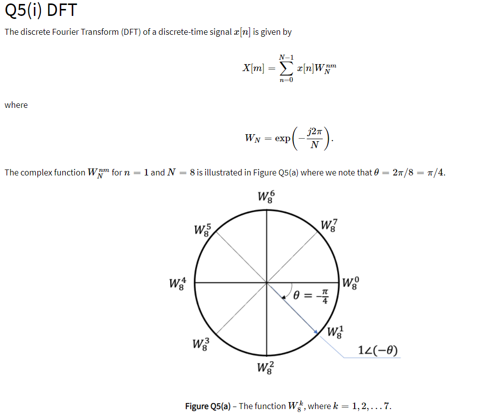 Solved Q5(0) DFT The discrete Fourier Transform (DFT) of a | Chegg.com
