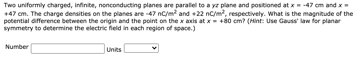 Solved Two uniformly charged, infinite, nonconducting planes | Chegg.com