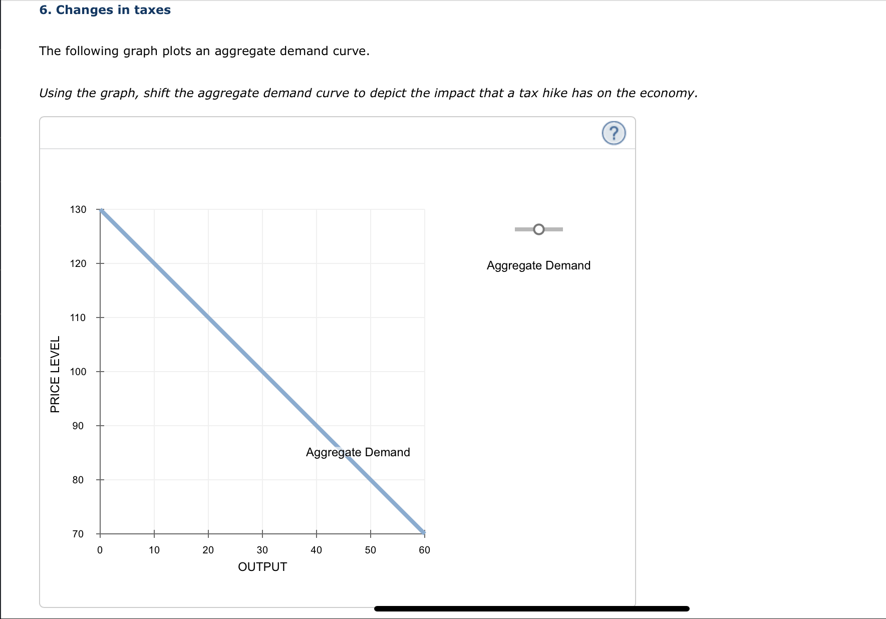 Solved 6. Changes in taxes The following graph plots an | Chegg.com