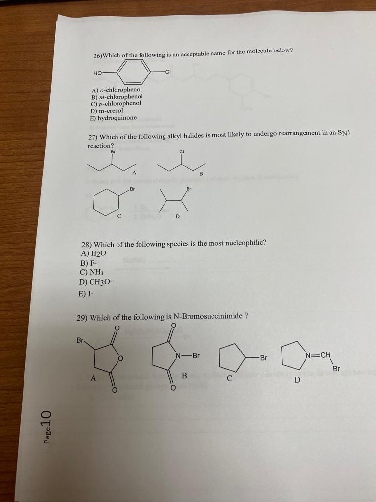 Solved 26) Which of the following is an acceptable name for | Chegg.com