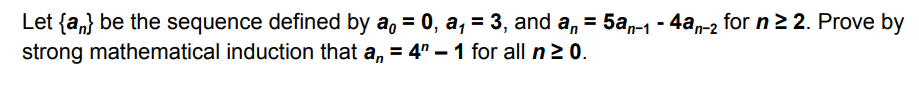 Solved Let {an} be the sequence defined by a0=0,a1=3, and | Chegg.com