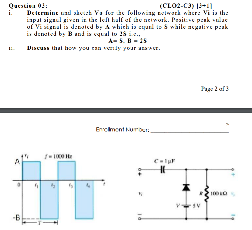 Solved Question 03: (CLO2-C3) [3+1] i. Determine and sketch | Chegg.com