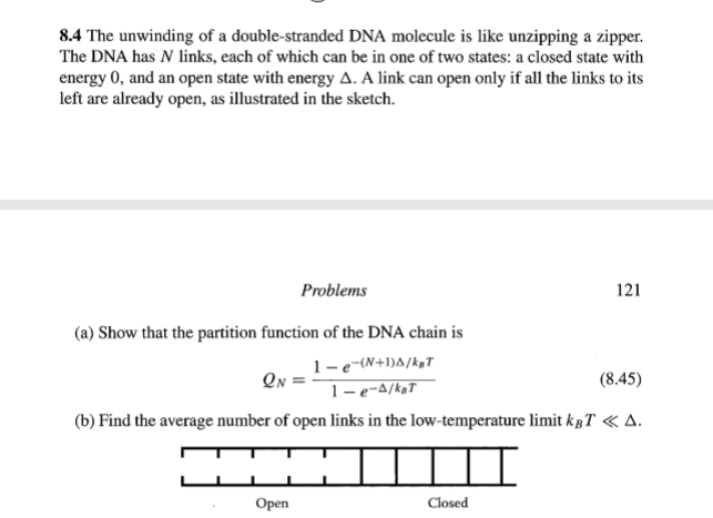 Solved 8.4 The unwinding of a double-stranded DNA molecule | Chegg.com